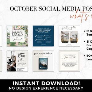 31 October Real Estate Social Media Post Templates & Captions | Fall ...