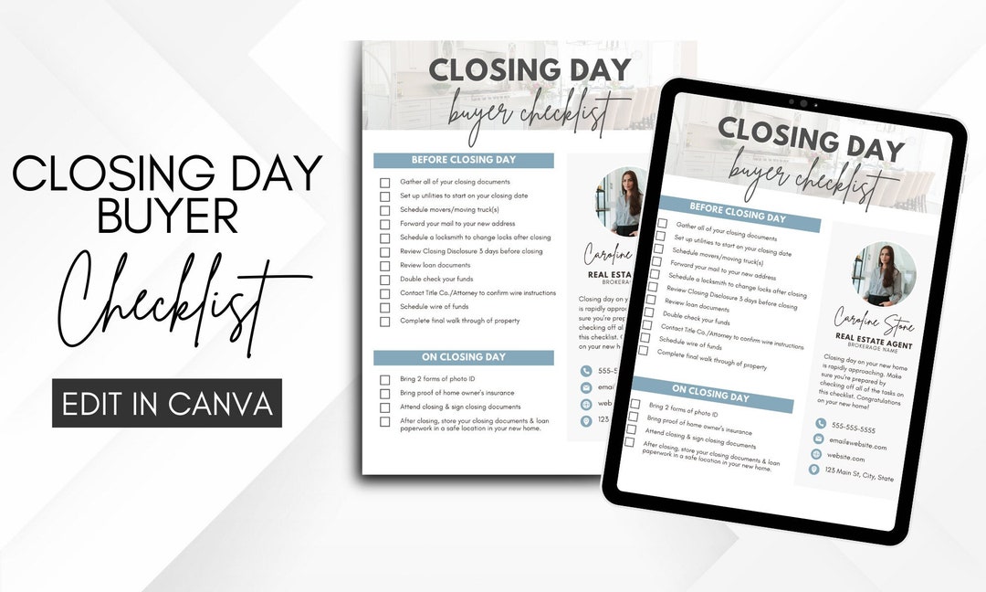 Real Estate Closing Day Checklist | Real Estate Marketing | Real Estate ...