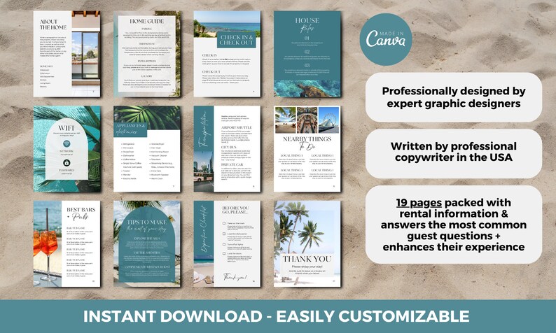 Ultimate Airbnb/vrbo Guest Welcome Guide | Beach Welcome Guestbook ...