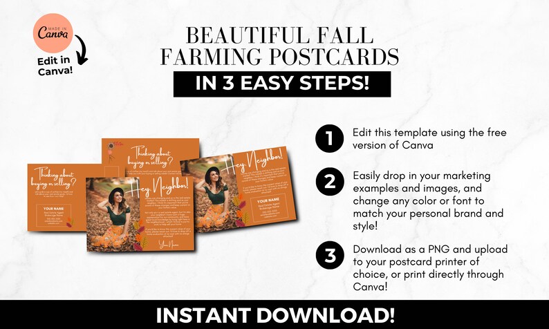 Fall Real Estate Postcard Bundle, Hello Neighbor Postcard, Fall Real ...