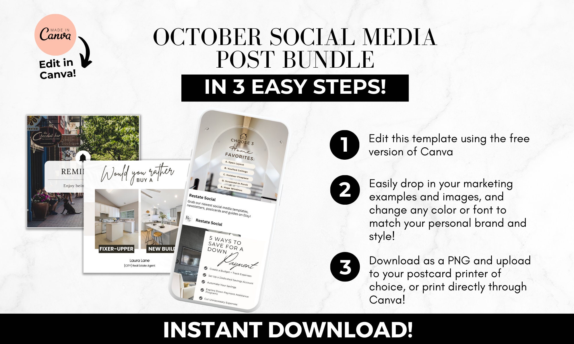 31 October Real Estate Social Media Post Templates & Captions Fall Real ...