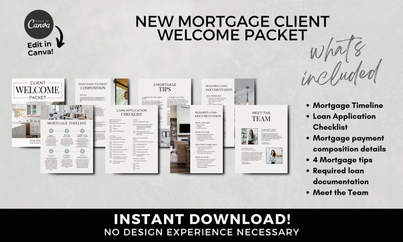 Loan Officer Client Welcome Packet | Loan Application Checklist ...