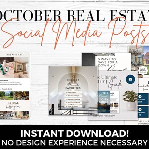 31 October Real Estate Social Media Post Templates & Captions | Fall ...