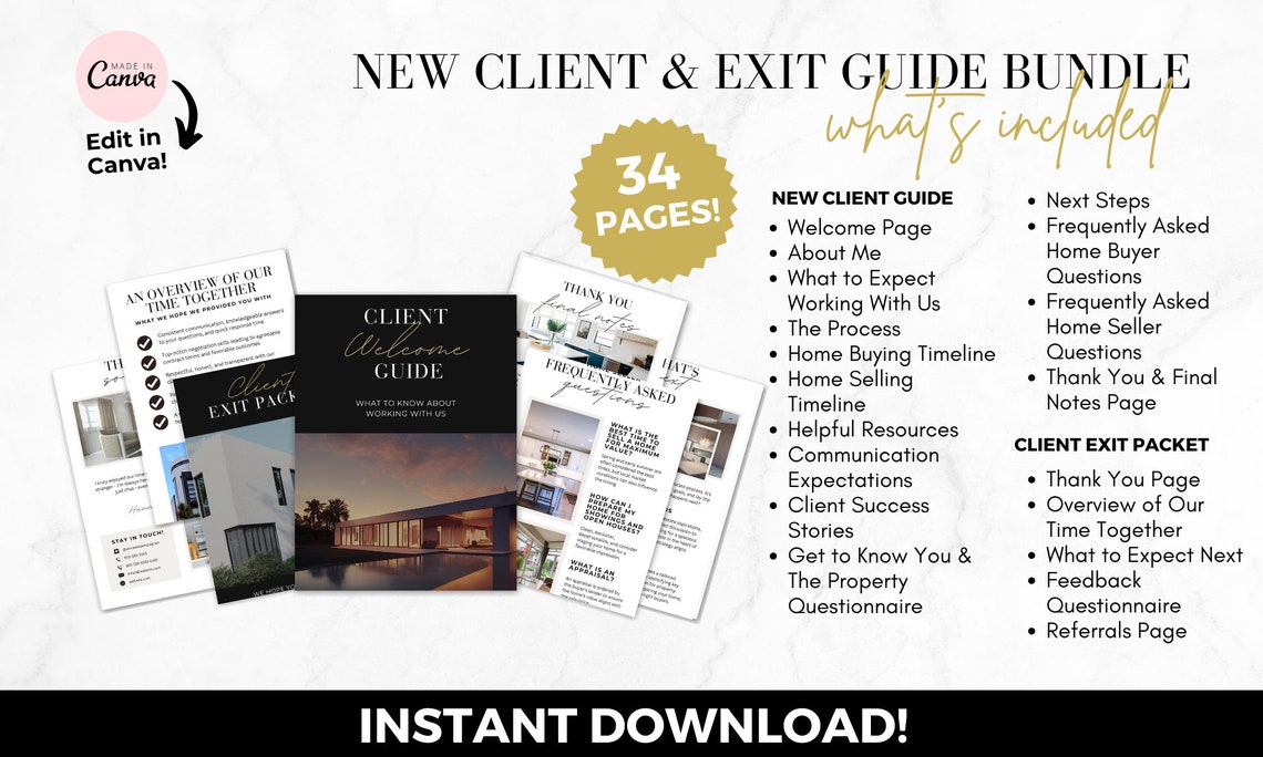 New Client Packet Real Estate Bundle Client Welcome Packet - Etsy