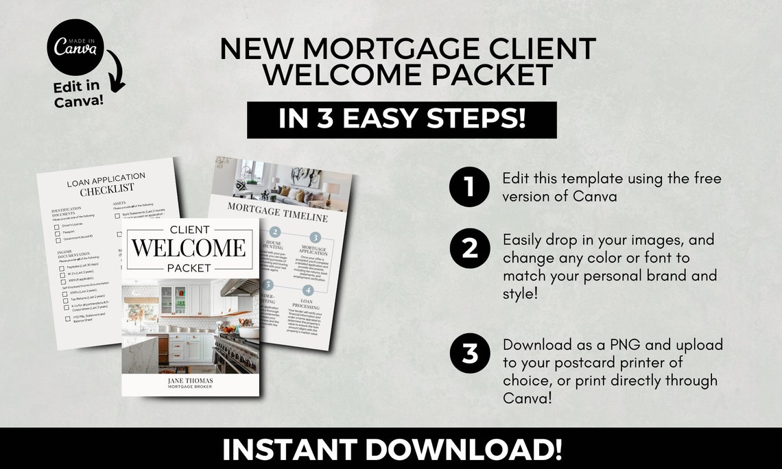 Loan Officer Client Welcome Packet | Loan Application Checklist ...