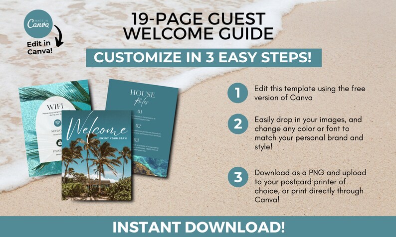 Ultimate Airbnb/vrbo Guest Welcome Guide | Beach Welcome Guestbook ...