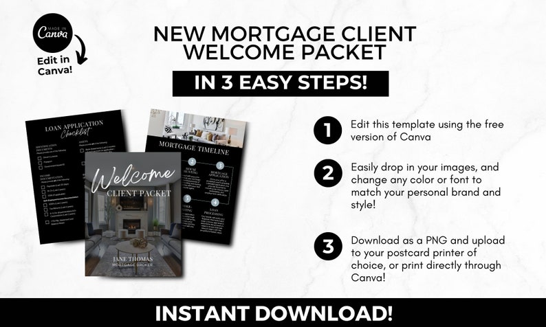 Loan Officer Welcome Packet: Client Guide & Checklist (canva Template ...