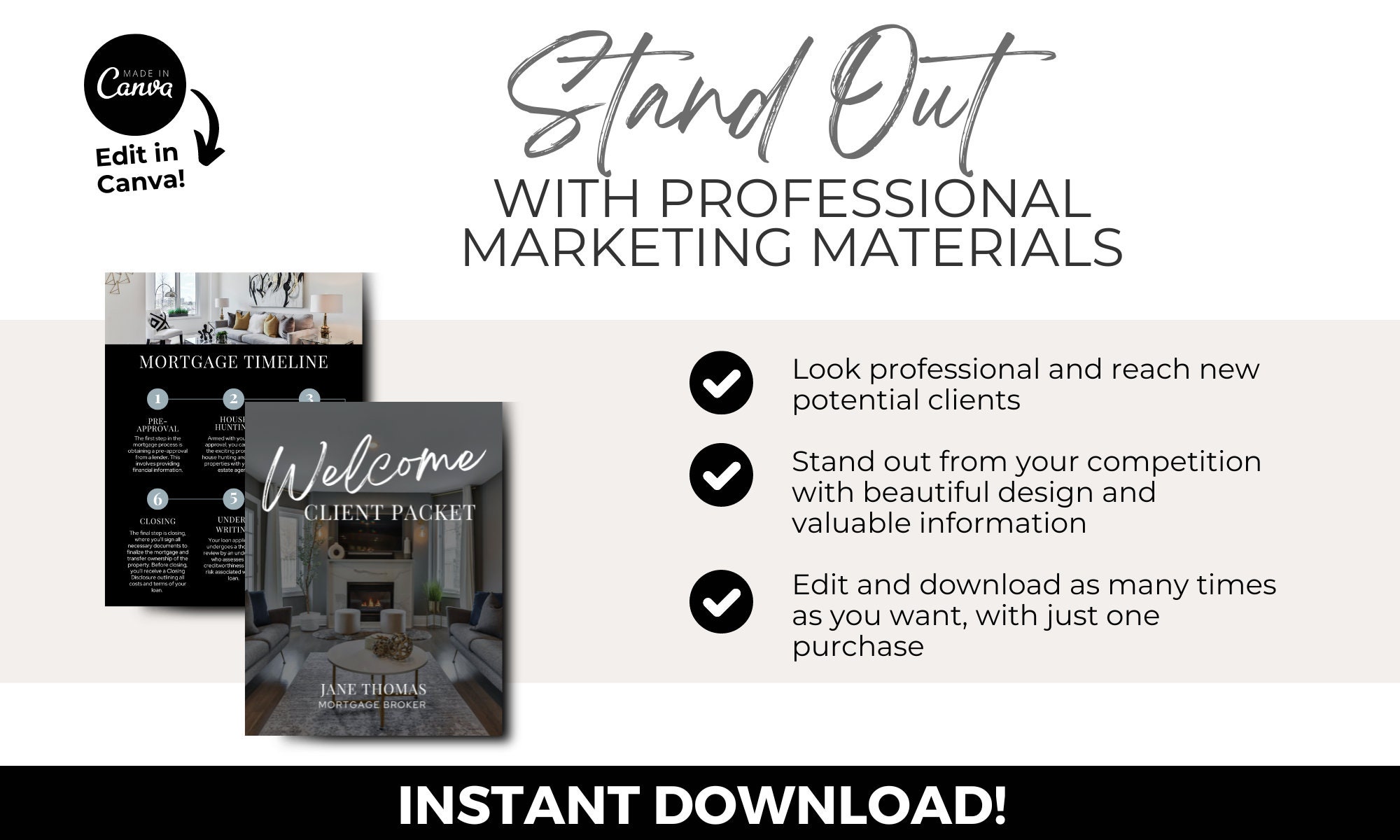 Loan Officer Welcome Packet: Client Guide & Checklist (canva Template ...