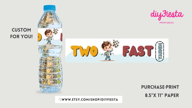 Pit Stop Party Pack – Two Fast Birthday Party Bundle - Custom Printable ...
