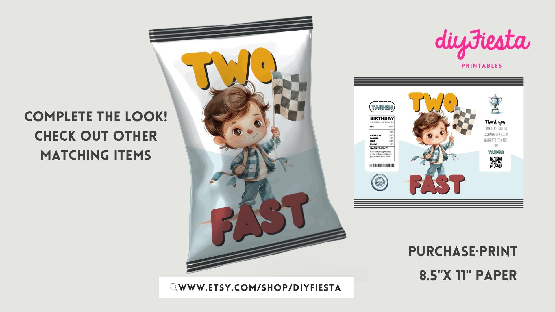 Pit Stop Party Pack – Two Fast Birthday Party Bundle - Custom Printable ...