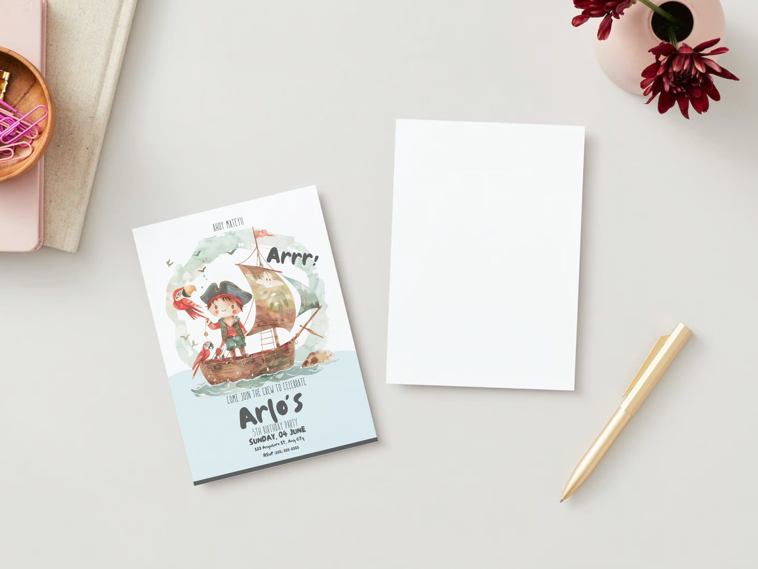 Arr! Pirate Birthday Invitation - Etsy