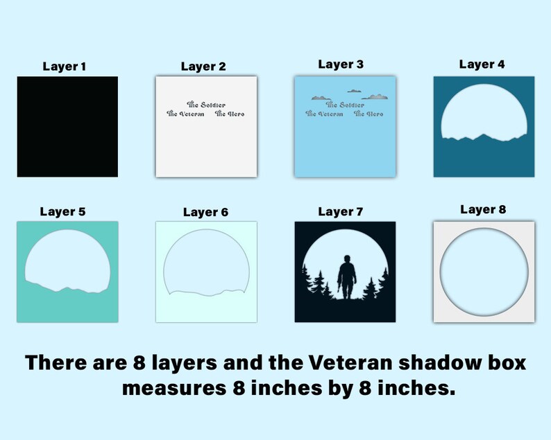 3d Veteran Shadow Box Svg, Military Shadow Box Svg, Svg Shadow Box for ...