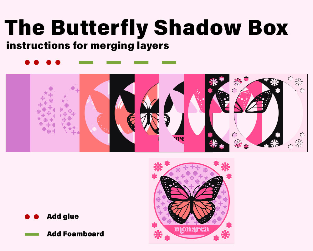 3D Butterfly Shadow Box Svg Monarch Butterfly Shadow Box - Etsy