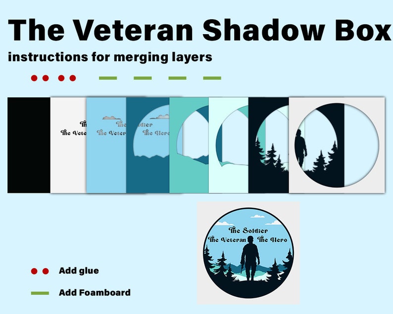 3d Veteran Shadow Box Svg, Military Shadow Box Svg, Svg Shadow Box for ...