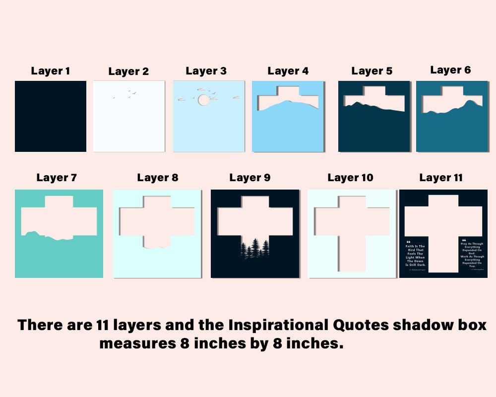 3D Inspirational Quotes Shadow Box, Inspirational Shadow Box Template ...