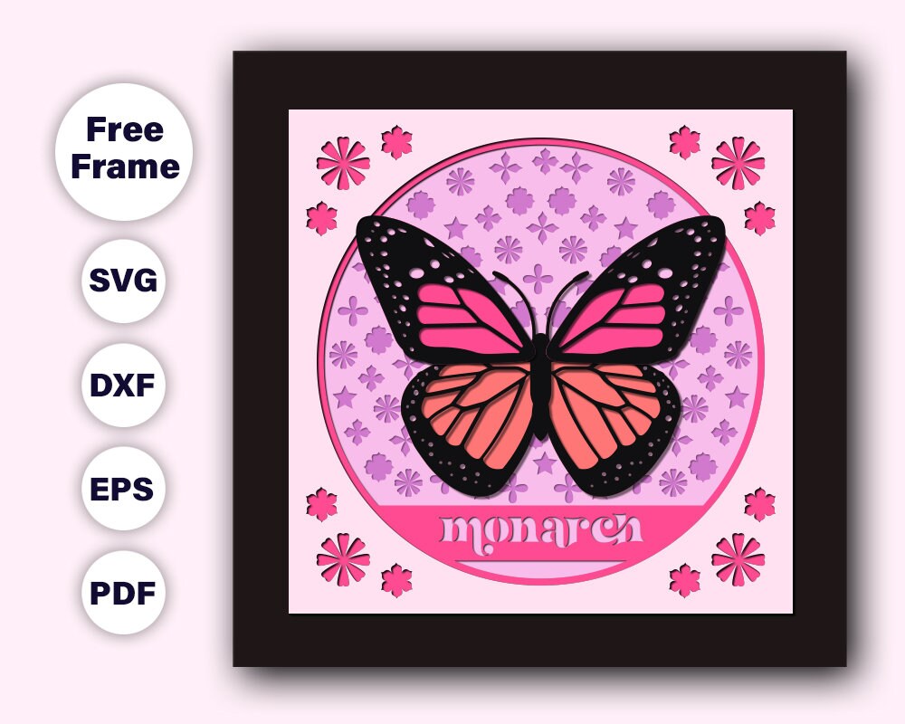 3D Butterfly Shadow Box Svg Monarch Butterfly Shadow Box - Etsy