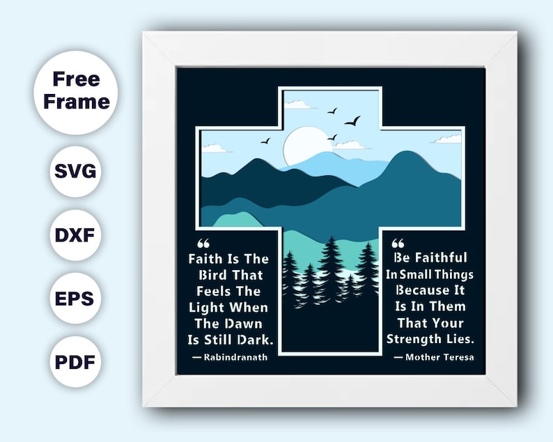 3D Inspirational Quotes Shadow Box, Inspirational Shadow Box Template ...