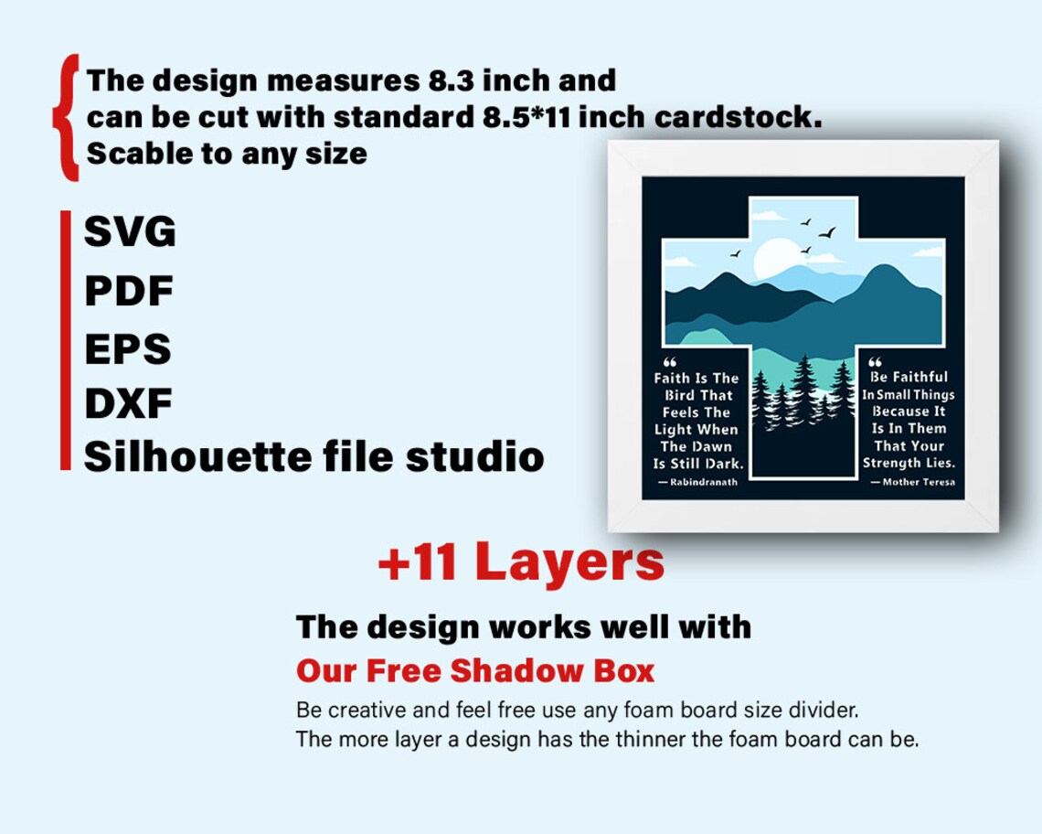 3D Inspirational Quotes Shadow Box, Inspirational Shadow Box Template ...