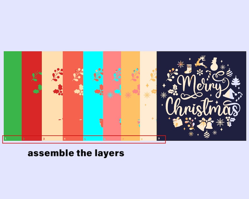 3D Merry Christmas Shadow Box SVG Template (digital Download) - Etsy