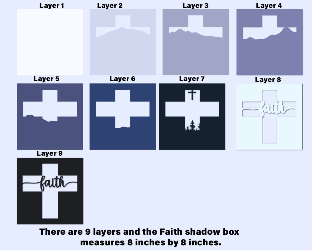 3D Faith Shadow Box SVG: Christian Cardstock Cut File (digital Download ...