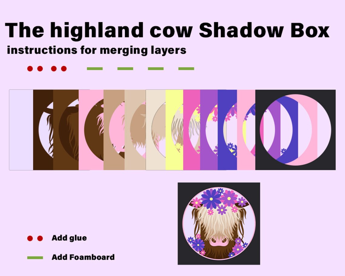 3d Highland Cow Shadow Box Svg Dxf Eps Instant Download Digital Files ...