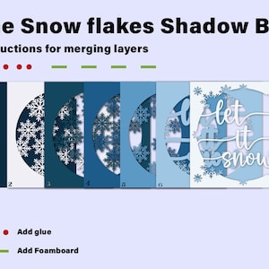 3D Winter Snowflakes Shadow Box SVG Template (digital Download) - Etsy