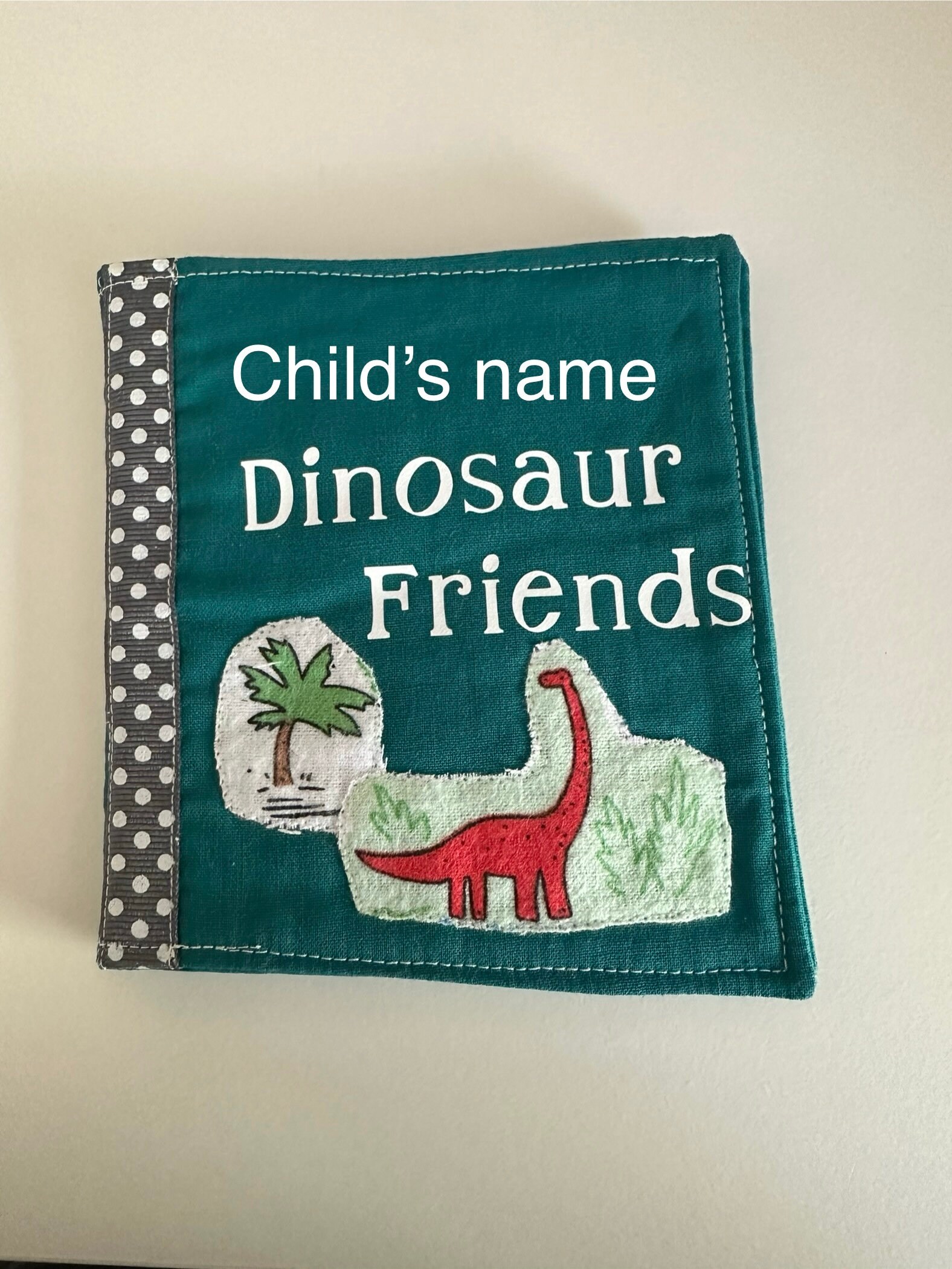 Personalized Dinosaur Cloth Book for Kids Customizable and Interactive ...