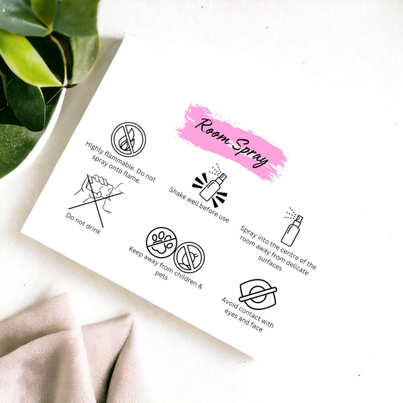 Room Spray Care Card | Care Instructions for Room Sprays | Room Spray ...