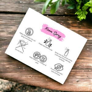 Room Spray Care Card | Care Instructions for Room Sprays | Room Spray ...