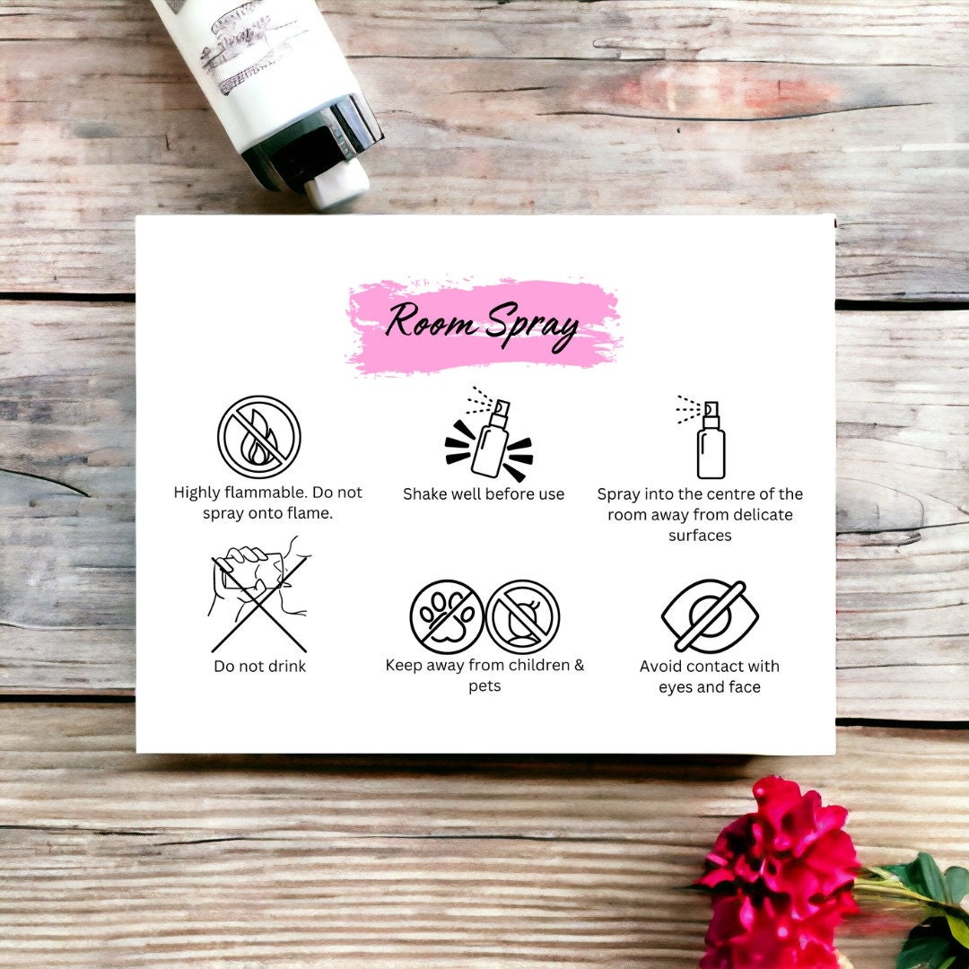 Room Spray Care Card | Care Instructions for Room Sprays | Room Spray ...