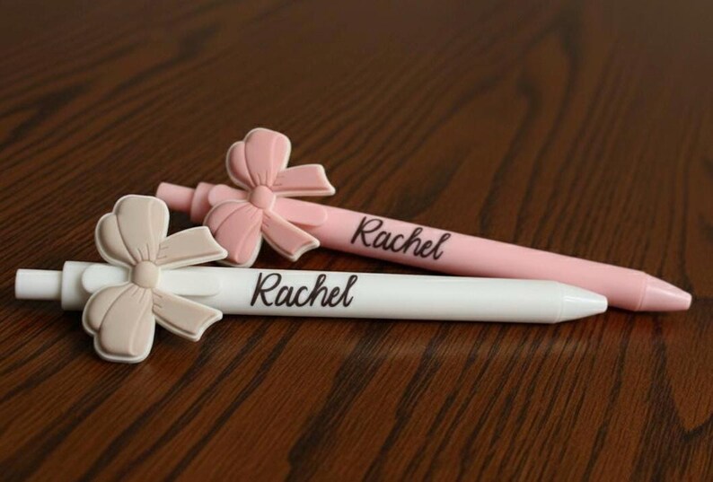 Personalised Name Ball Point Pens With Bows - Etsy