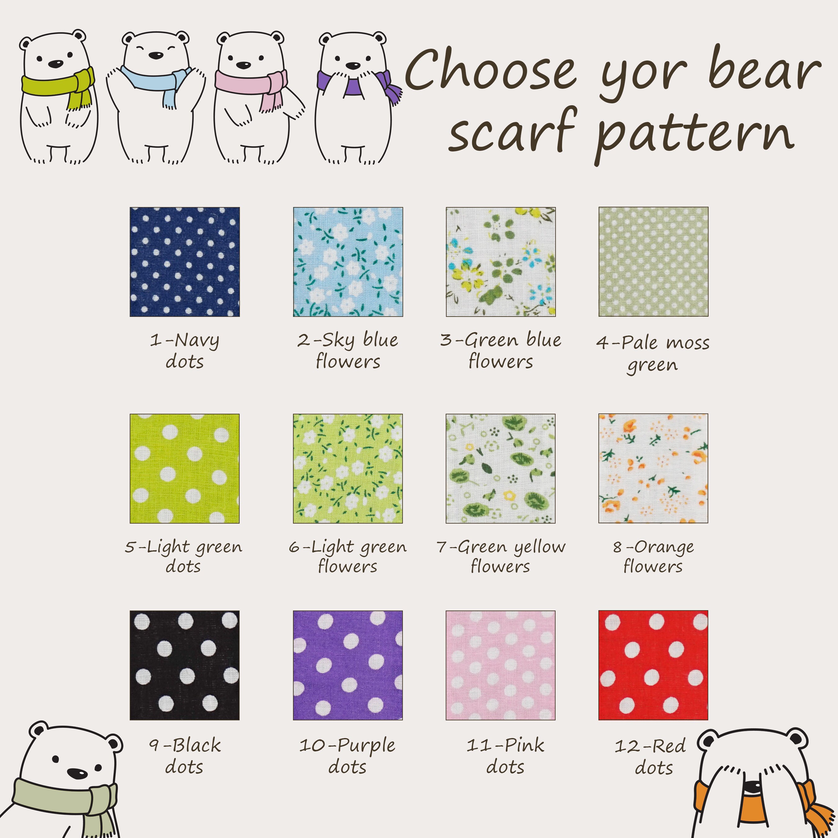 Linen Bear Doll With Charming Cotton Scarf - Handmade Linen Toy - Gift ...