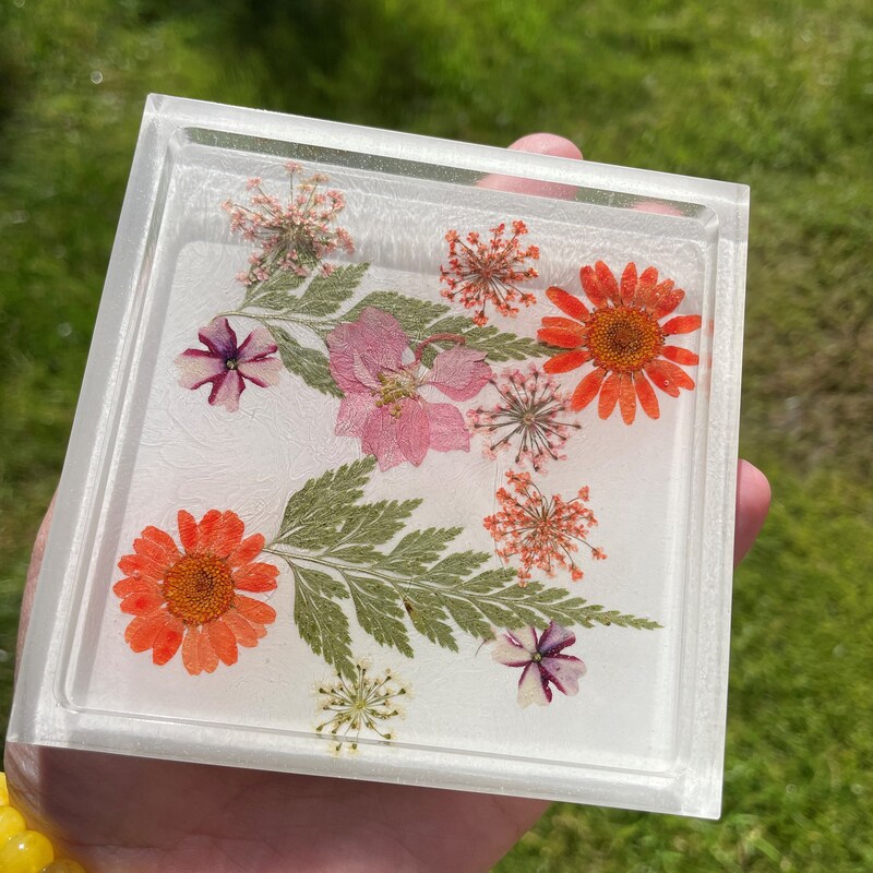 Resin Flower Coaster - Etsy