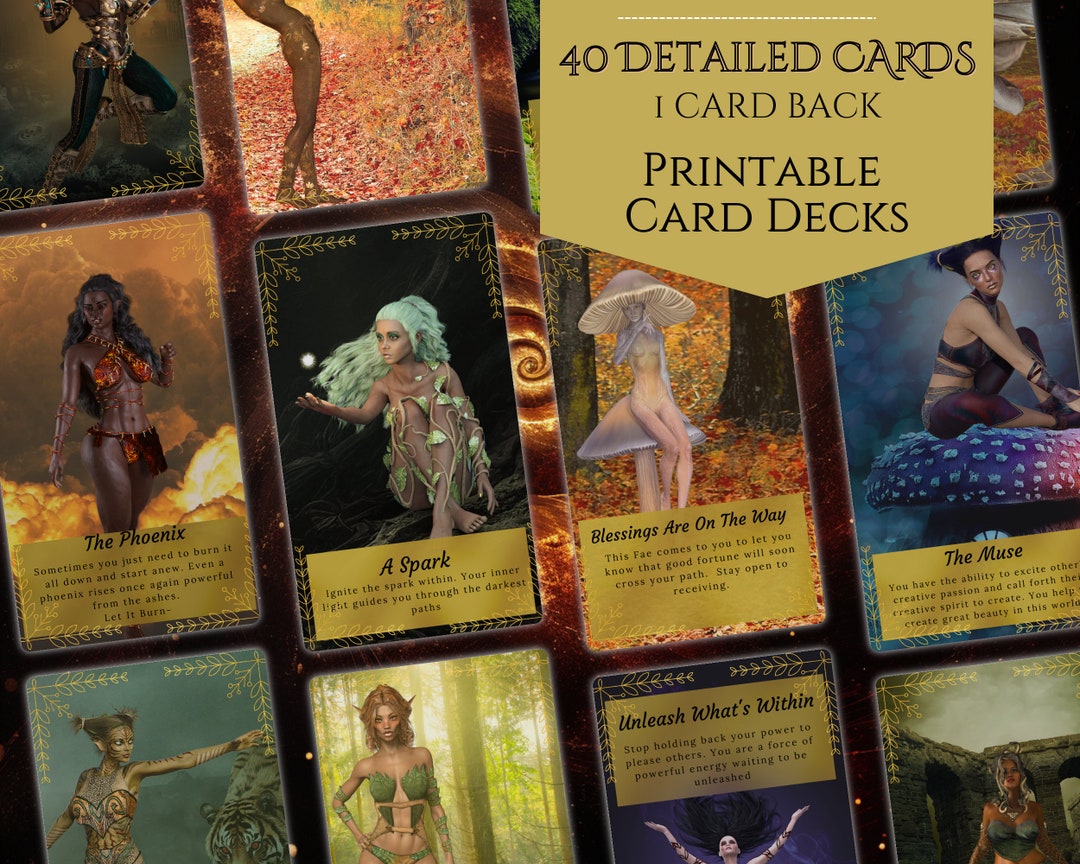 The Mystic Realm| Faries, Nymphs, Elves and Ogres| 54 Oracle Cards Deck ...