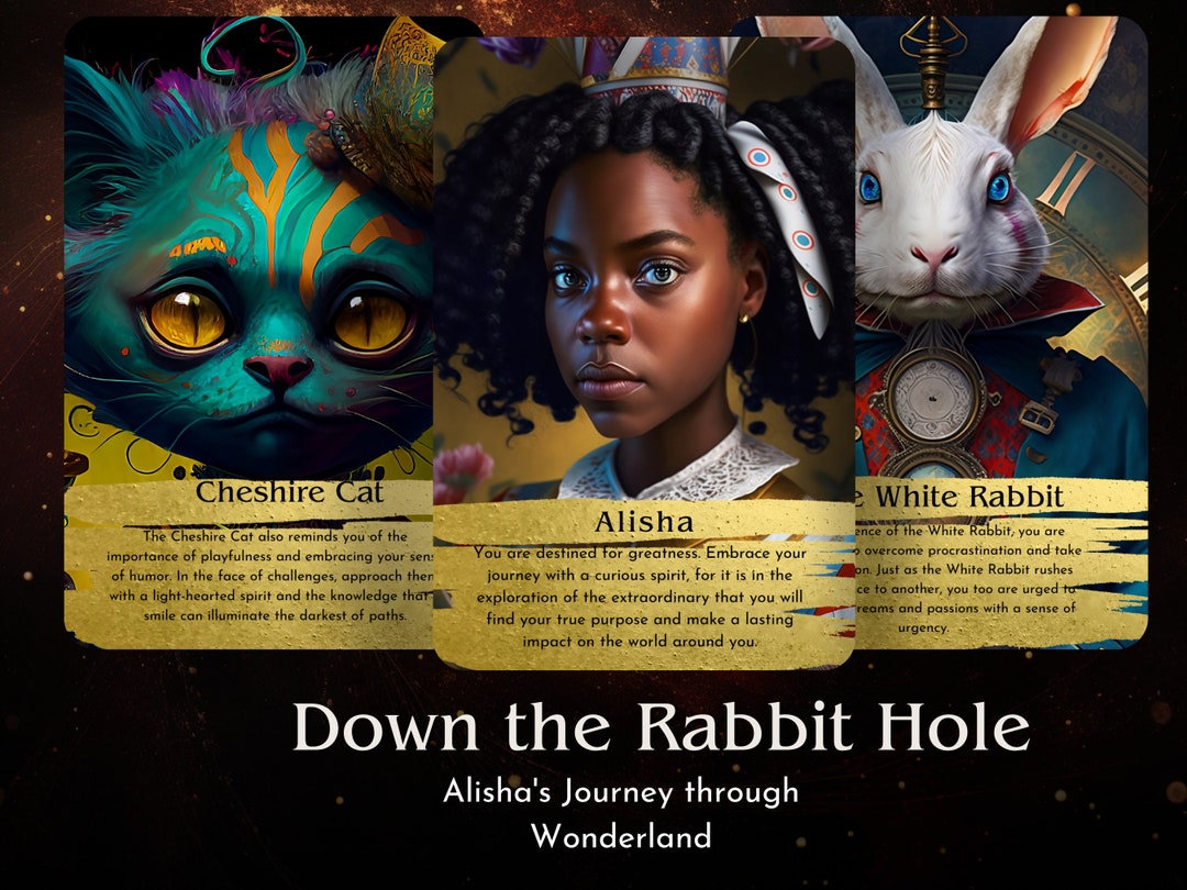Down the Rabbit Hole Alisha's Journey in Wonderland Oracle Deck Black ...