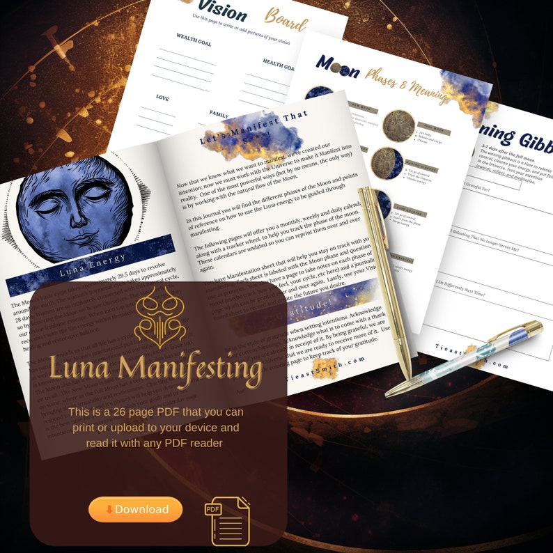 Luna Manifestation Guided Journal |manifest With the Moon ...