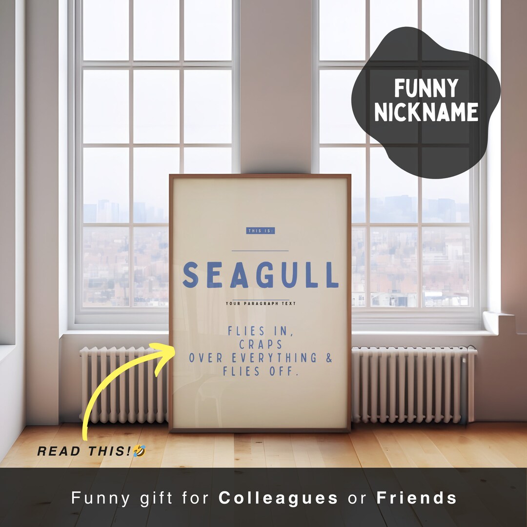Funny Novelty Office Nickname Joke Poster Print Co-worker Wall Art ...
