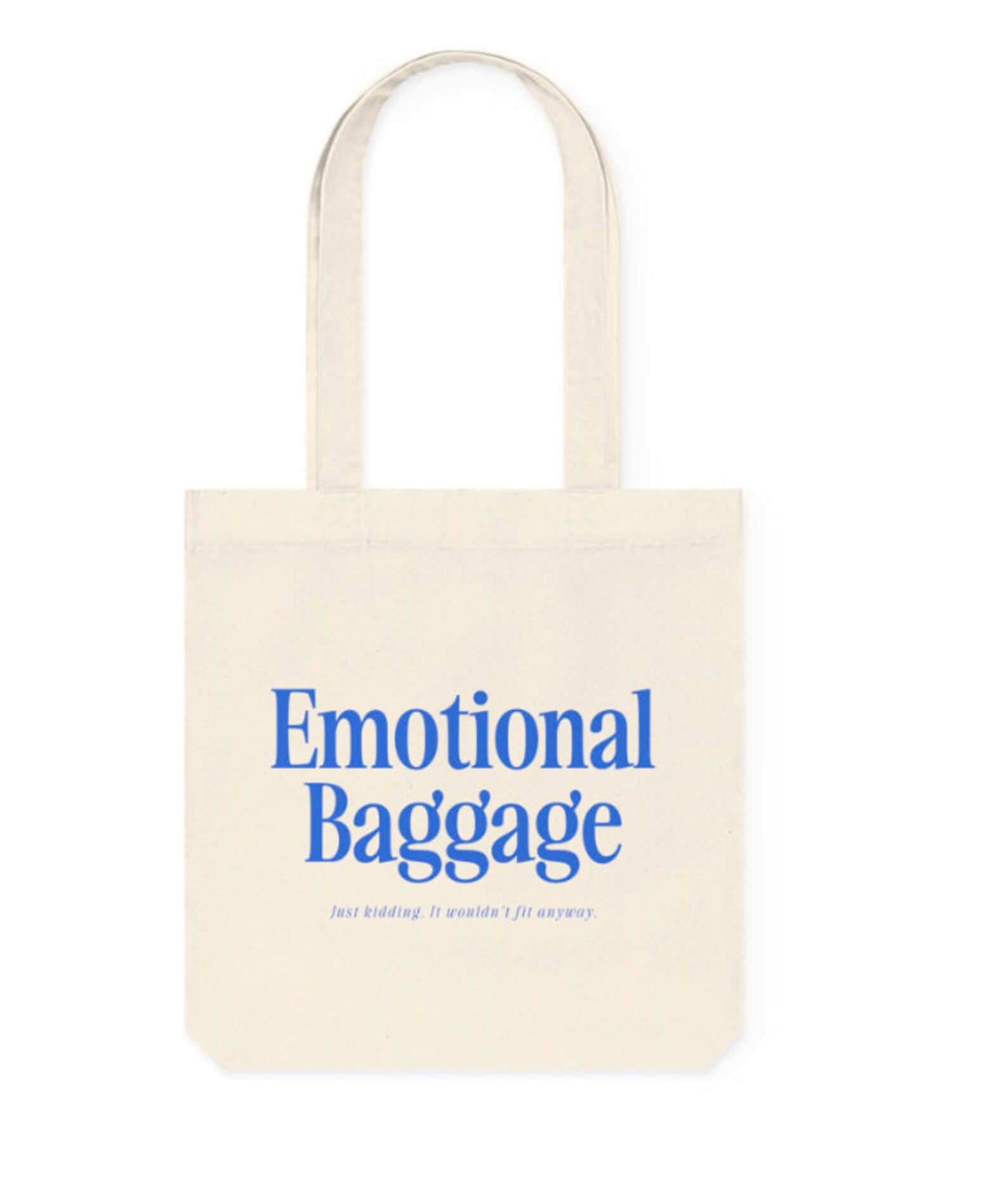 FUNNY Quote Canvas TOTE BAG - Emotional Baggage - Reusable Shopping Bag ...