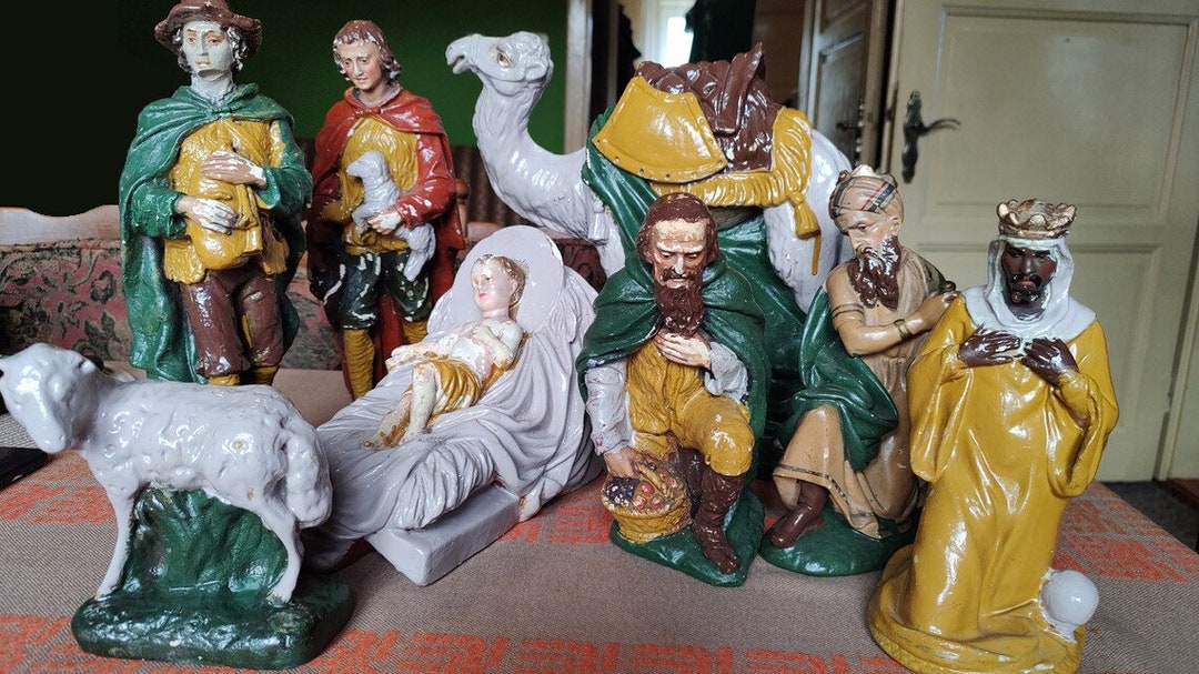 Antique Nativity Scene 2 Pieces - Etsy