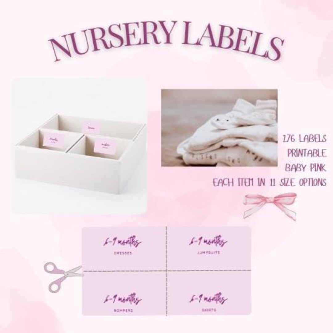 Baby Pink Nursery Labels - Etsy