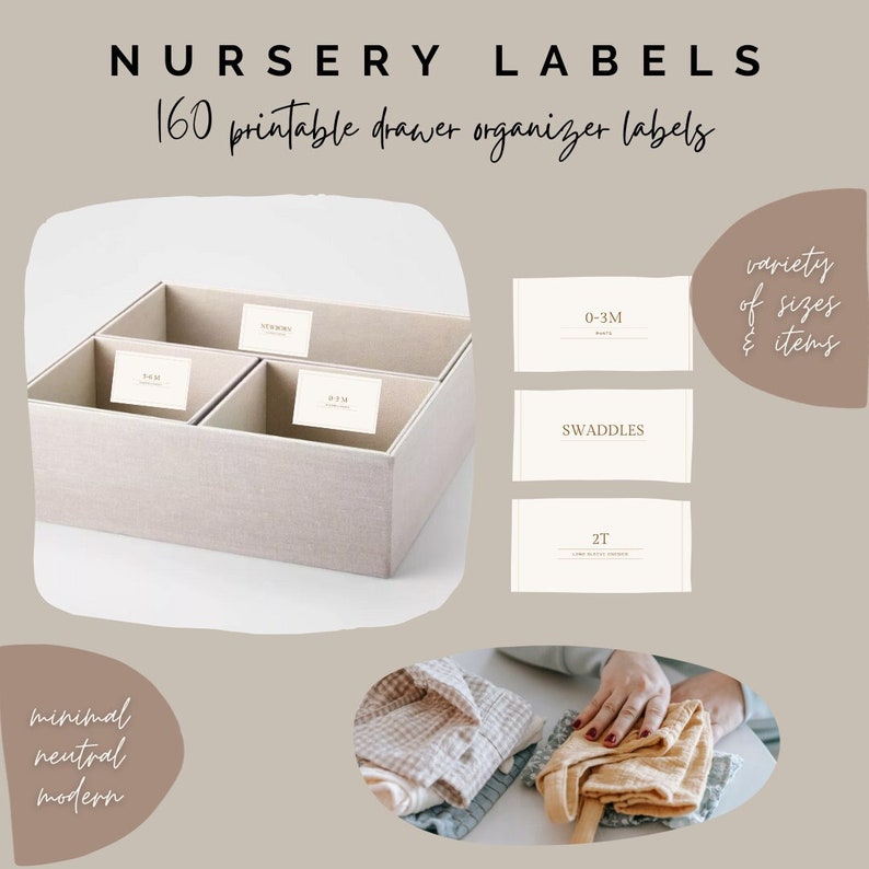 Neutral Nursery Drawer Labels - Etsy