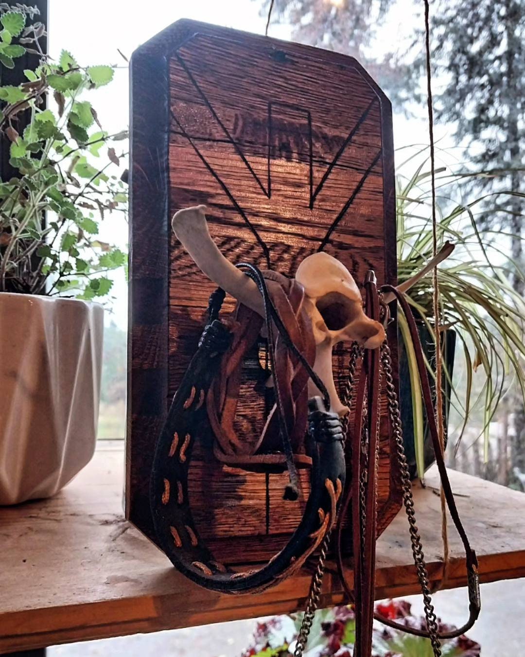 Norse Home Protection Rune Deer Vertebrae Wall Hanger - Etsy