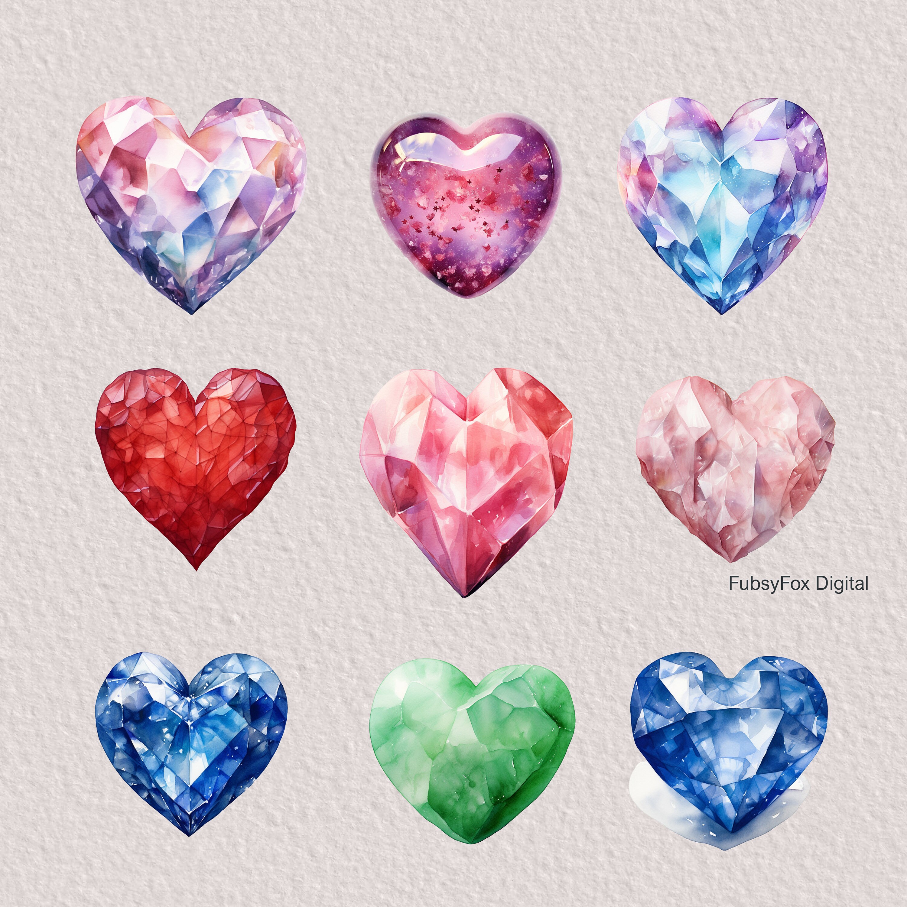 30 Watercolor Valentine's Day PNG Hearts/valentine Hearts Sublimation ...