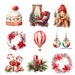 Red Ruby Christmas Digital Clipart Pack - Red Watercolor Illustrations ...