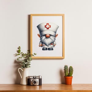 21 Nurse Gnome Clipart PNG, Watercolor Nurse Gnome Sublimation Design ...