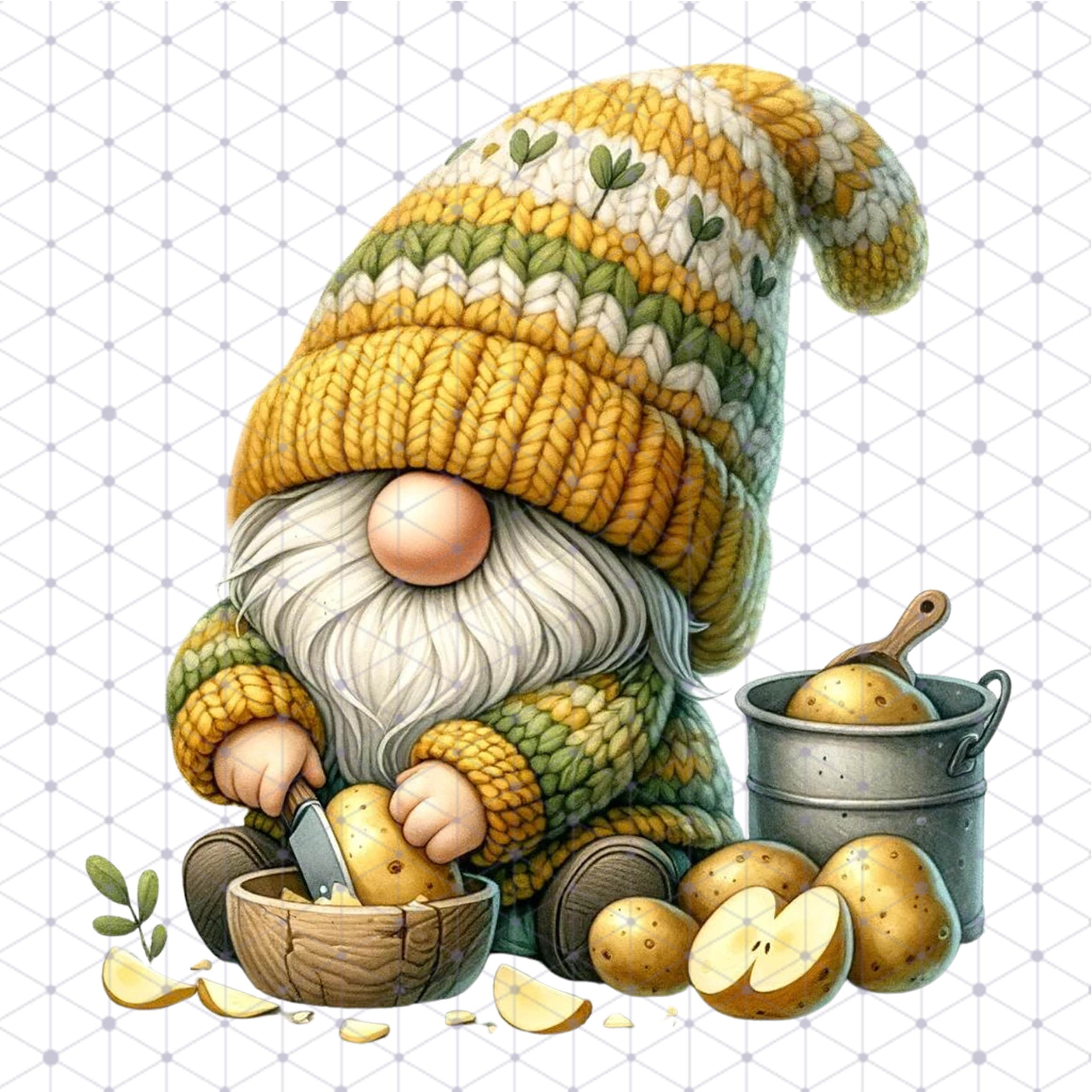 Watercolor Cooking Gnome Clipart Bundle: Whimsical Food PNG (digital ...