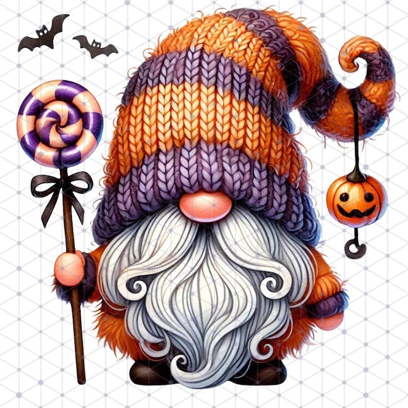 Halloween Gnome Clipart Bundle: Spooky Watercolor Gnomes (PNG) - Etsy