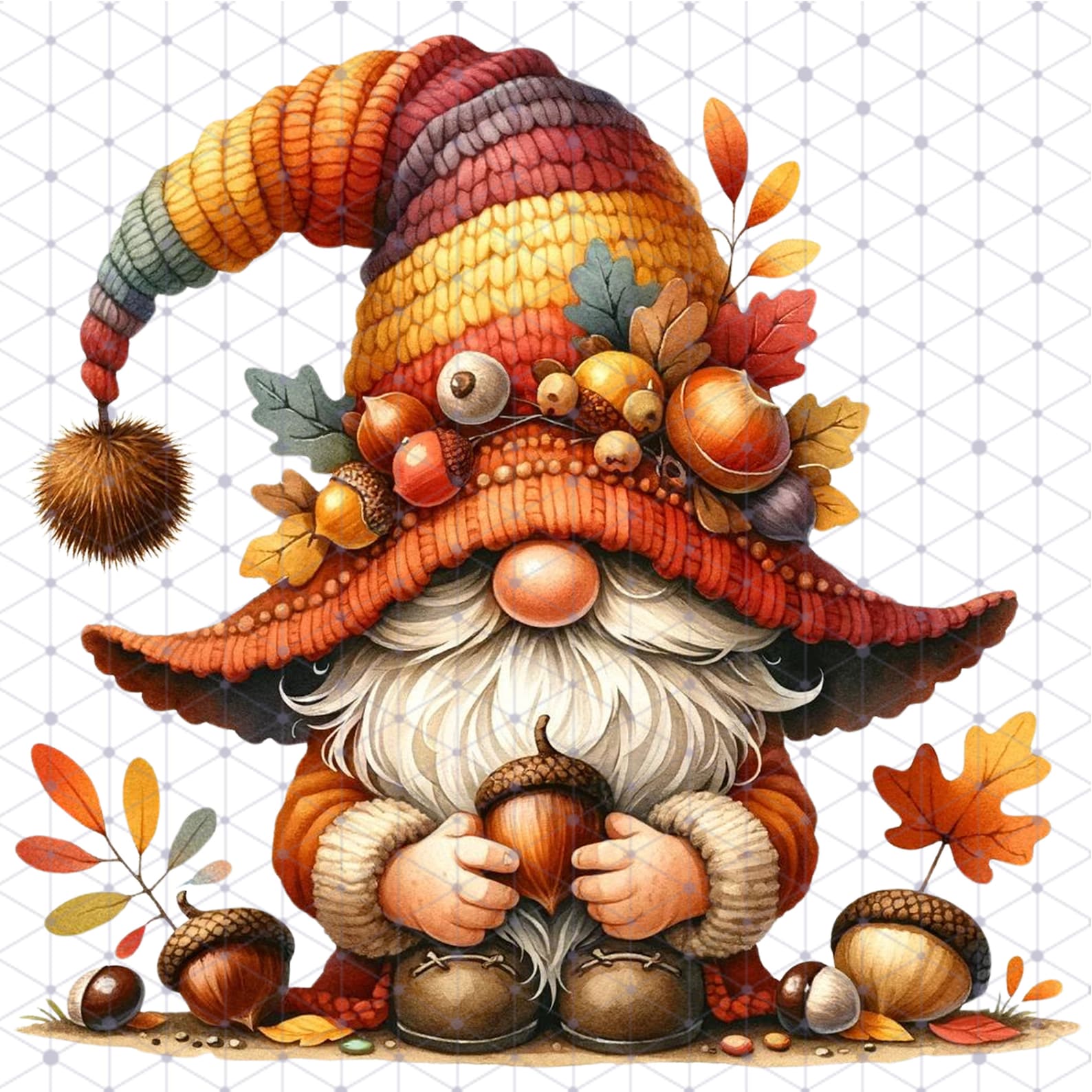 25 Fall Gnome Clipart Bundle PNG, Autumn Gnome Watercolor, Thanksgiving ...
