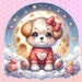 Watercolor Valentine Puppy Clipart: Puppy Love PNG (digital Download ...