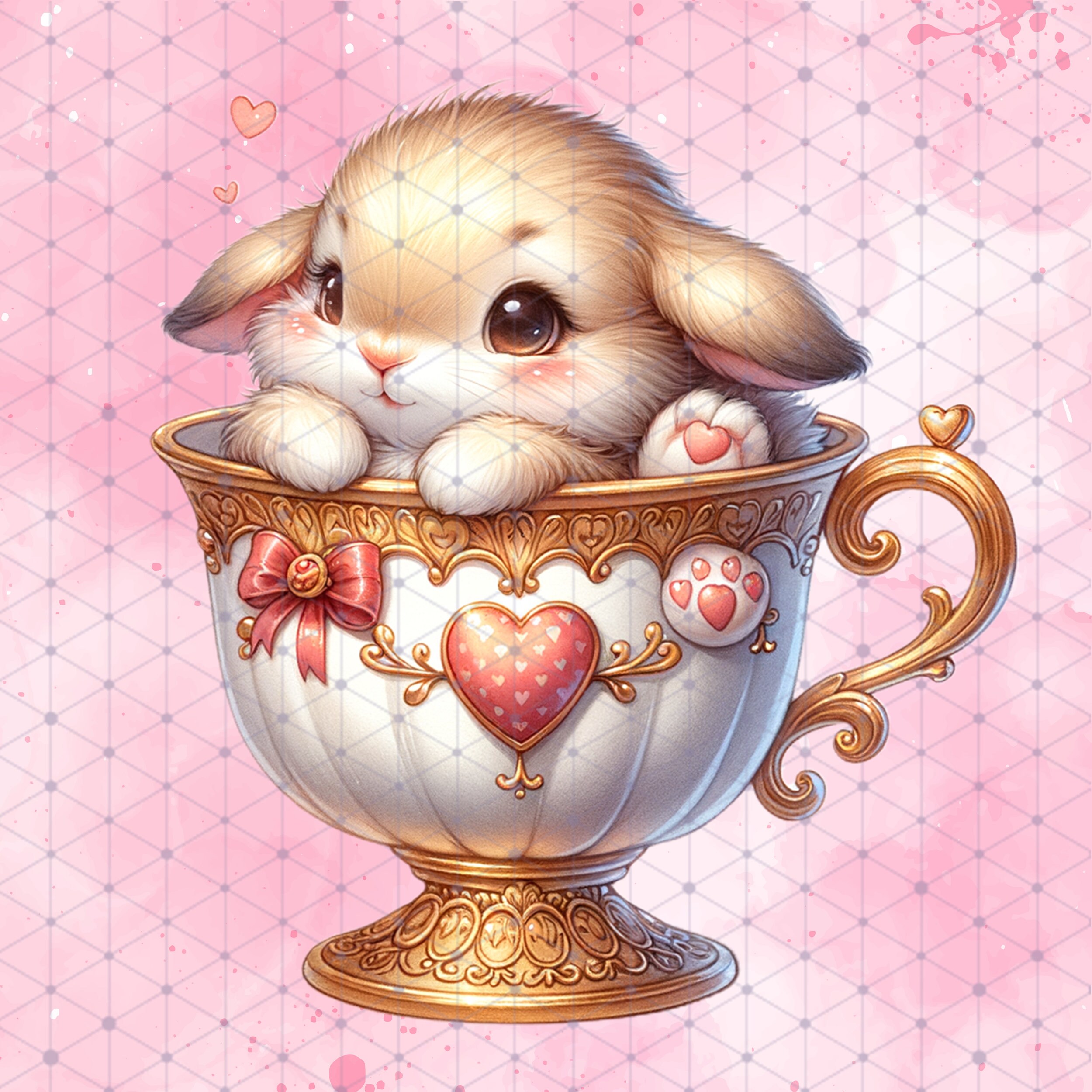 86 Valentine's Bunny Clipart Set, Sublimation Ready Png Graphics ...